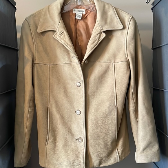 Ann Taylor | Jackets & Coats | Ann Taylor Leather And Acetate Coat ...